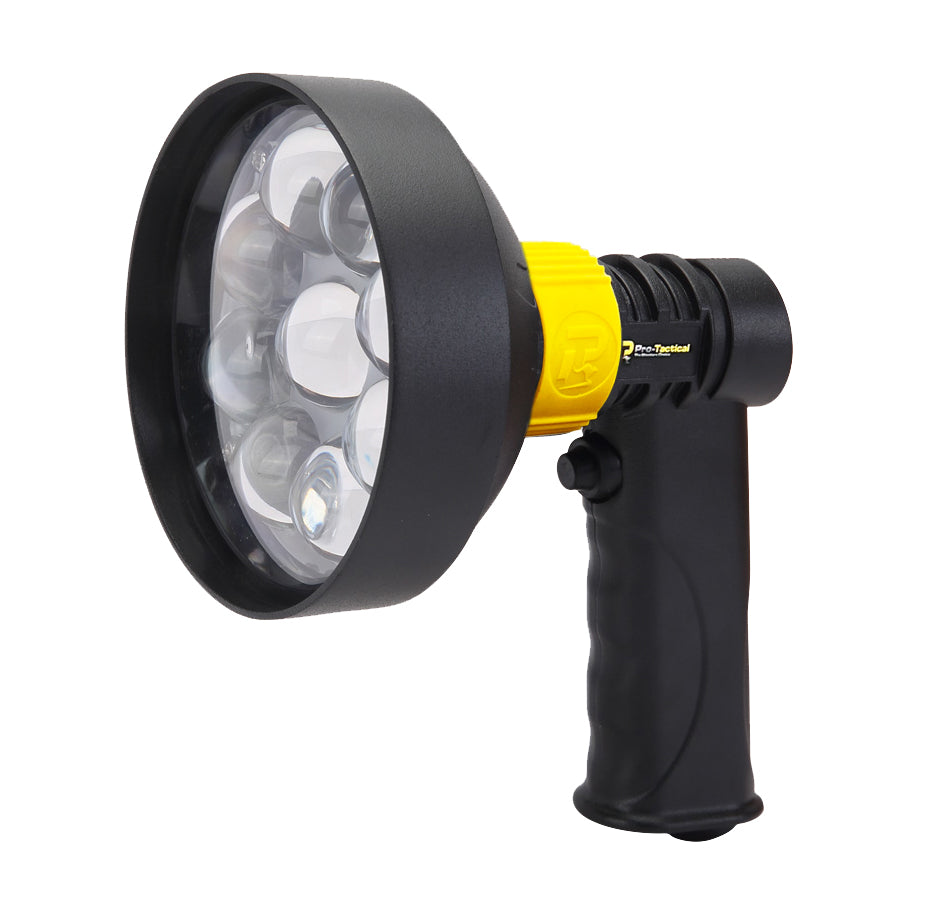 Pro-Tactical Hand Held Spotlight 120mm 27w LED Rechargeable ...
